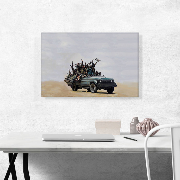 ARTCANVAS Cookie Monster with Rebel Militia by Banksy - Wrapped Canvas Painting Print | Wayfair